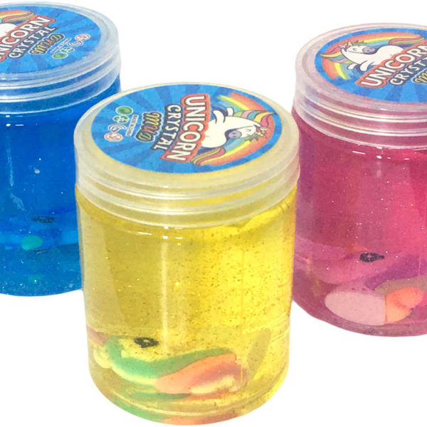 Sliz crystal třpytivý průhledný v kelímku s jednorožcem 6 barev ...