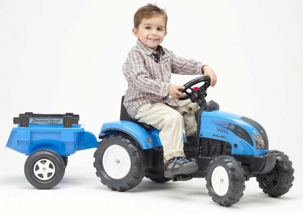 FALK Set baby traktor Landini šlapací Modrý vozítko s klaksonem s ...
