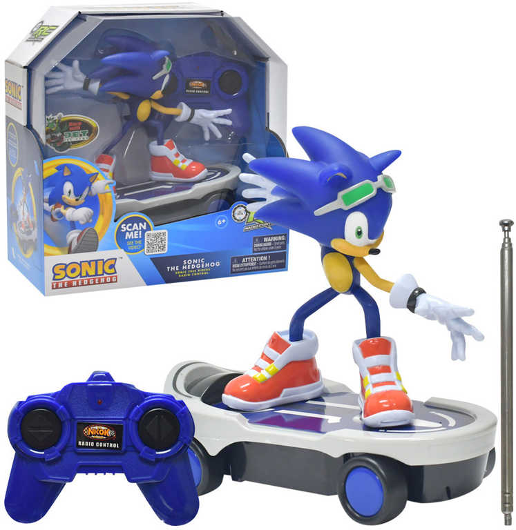 RC Ježek Sonic na skateboardu na vysílačku 27MHz na baterie Světlo ...