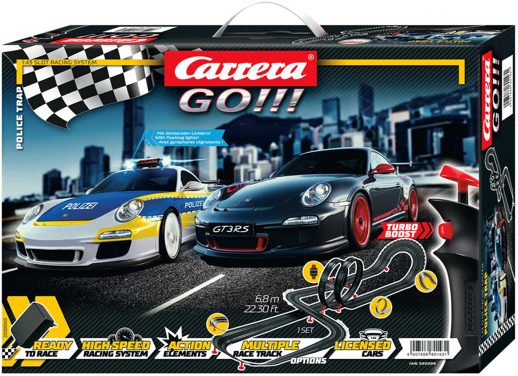 CARRERA Autodráha GO!!! Police Trap 6,8m policejní honička Turbo 1:43 ...