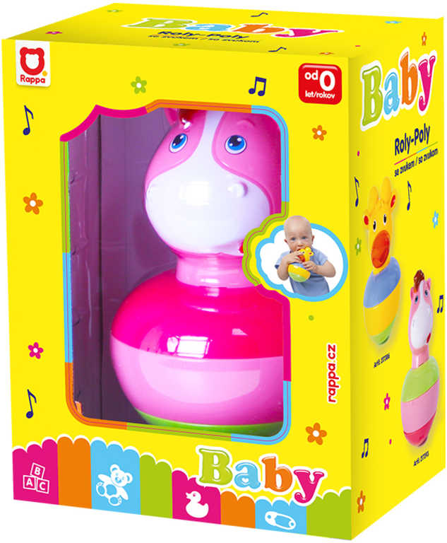 Koník baby roly poly zvířátko kývací s rolničkou pro miminko plast ...