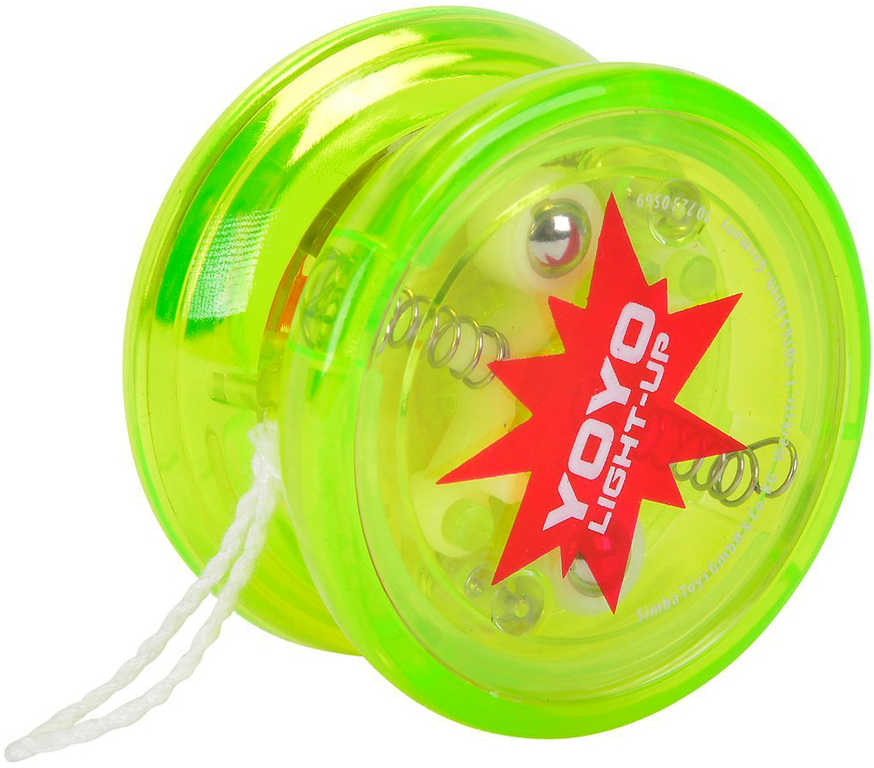 SIMBA JO-JO dětské plastové yoyo světelný efekt průhledné 3 barvy na ...