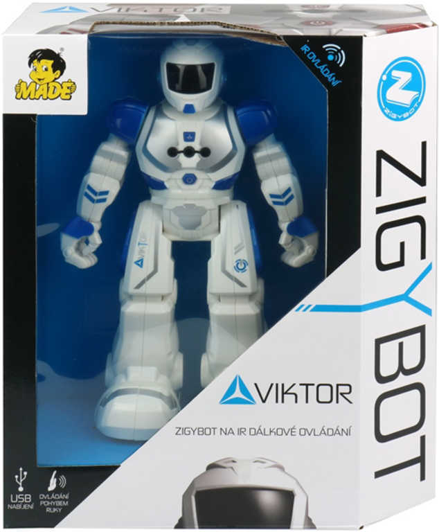 Zigybot Viktor 26cm interaktivní robot reaguje na pohyb ruky na baterie ...