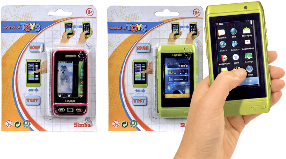 SIMBA Telefon dětský mobilní smartphone 10cm na baterie Světlo Zvuk 2 ...