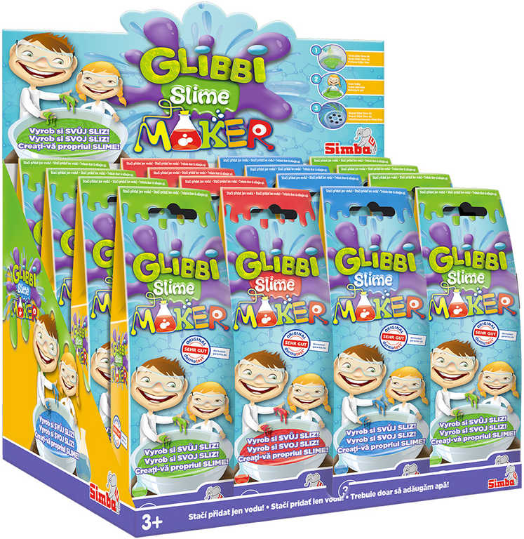 SIMBA Glibbi Slime Maker prášek 50g na výrobu slizu do vany 3 barvy v ...